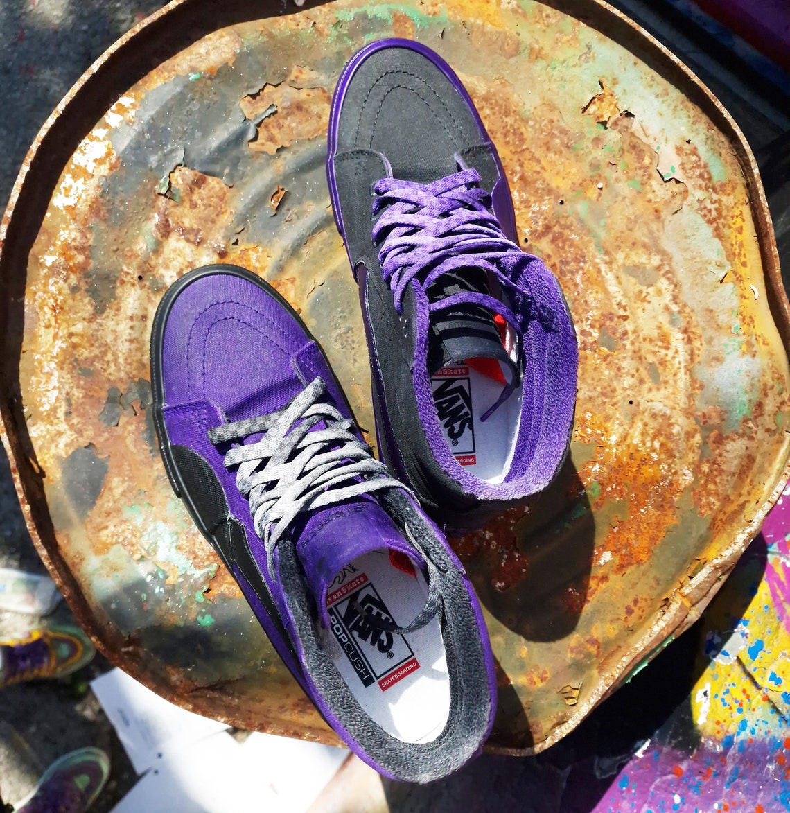 Vans Sneakers, Loven Skate, Pop Cush - Purple Night - Etsy