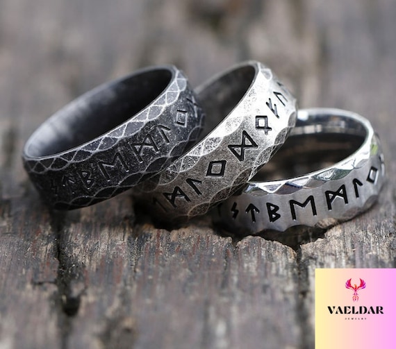 Viking Barbarian Man Ring Ring for Men Runes Ring for Him Vintage Norse Ring Men s Vintage Wedding Ring birthday Gift Gift for Lover Etsy