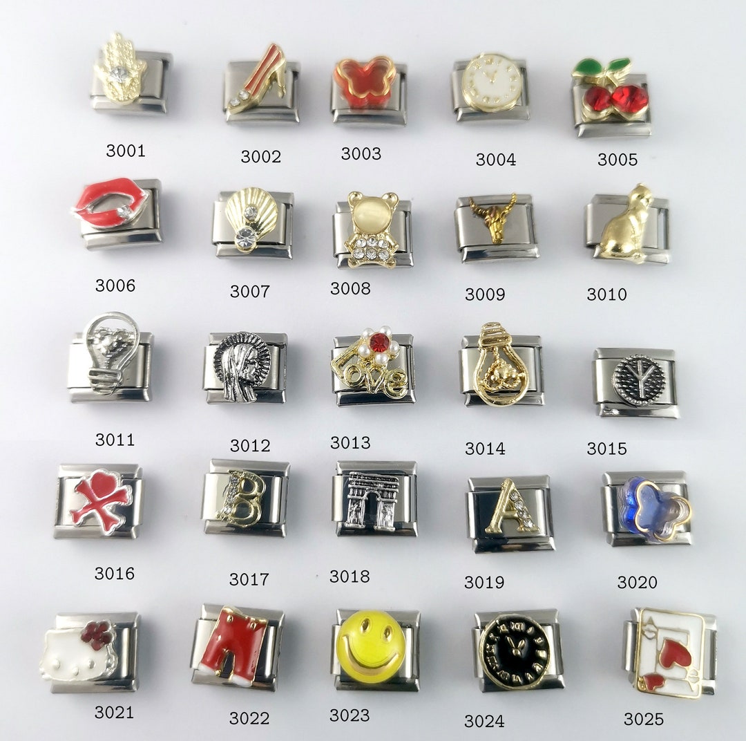Italian Charms Classic 9mm Size Limited,gold and Stainless Charm Links ...