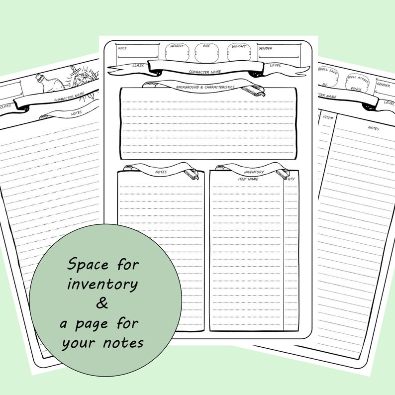 Dnd 5e Character Sheets Bright Bluegreen Fillable Pdf Etsy
