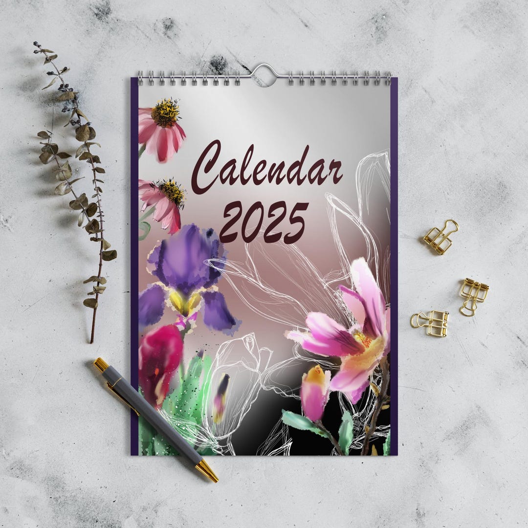 Wall Calendar 2025 Flowers, Calendar Full of Flowers - Etsy