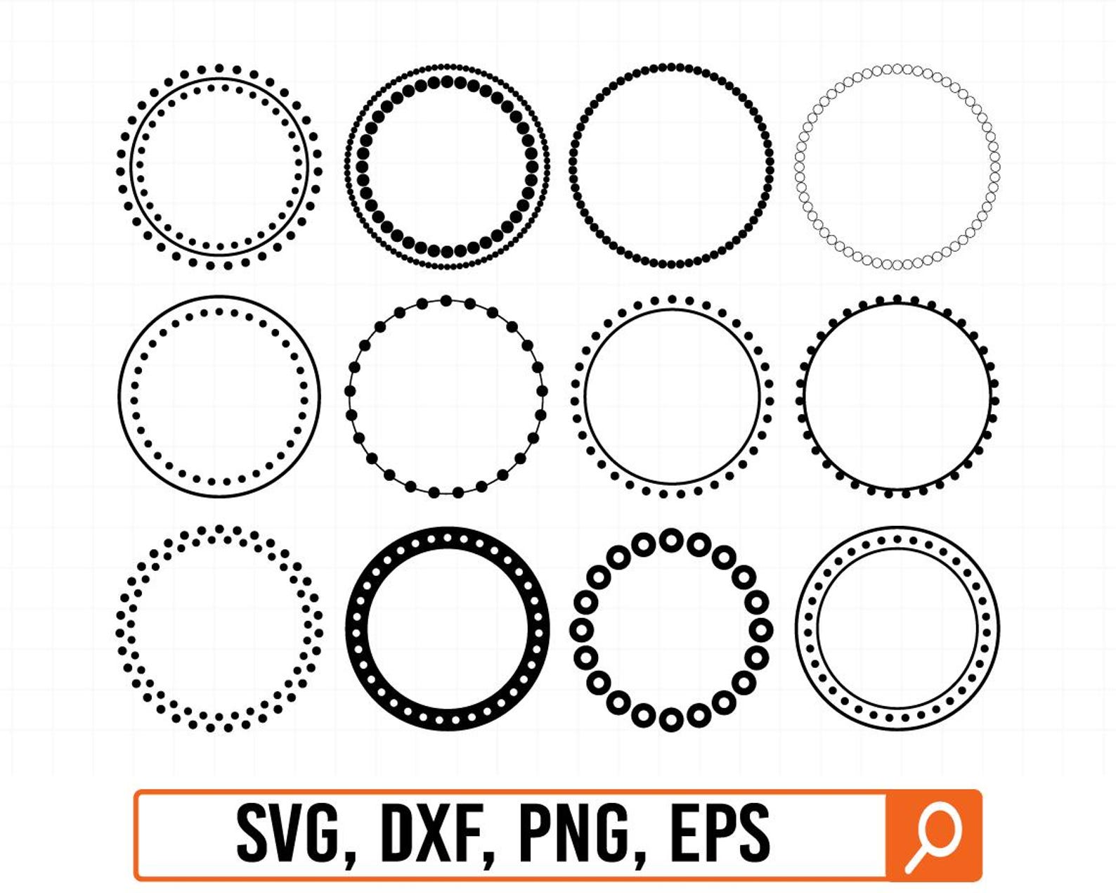 Dotted Svg, Dotted Frames Svg, Dotted Monogram Frames Svg, Dotted ...