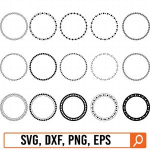 Dotted Circle Svg, Dotted Circle Frame Svg, Monogram Frame Svg, Dotted ...