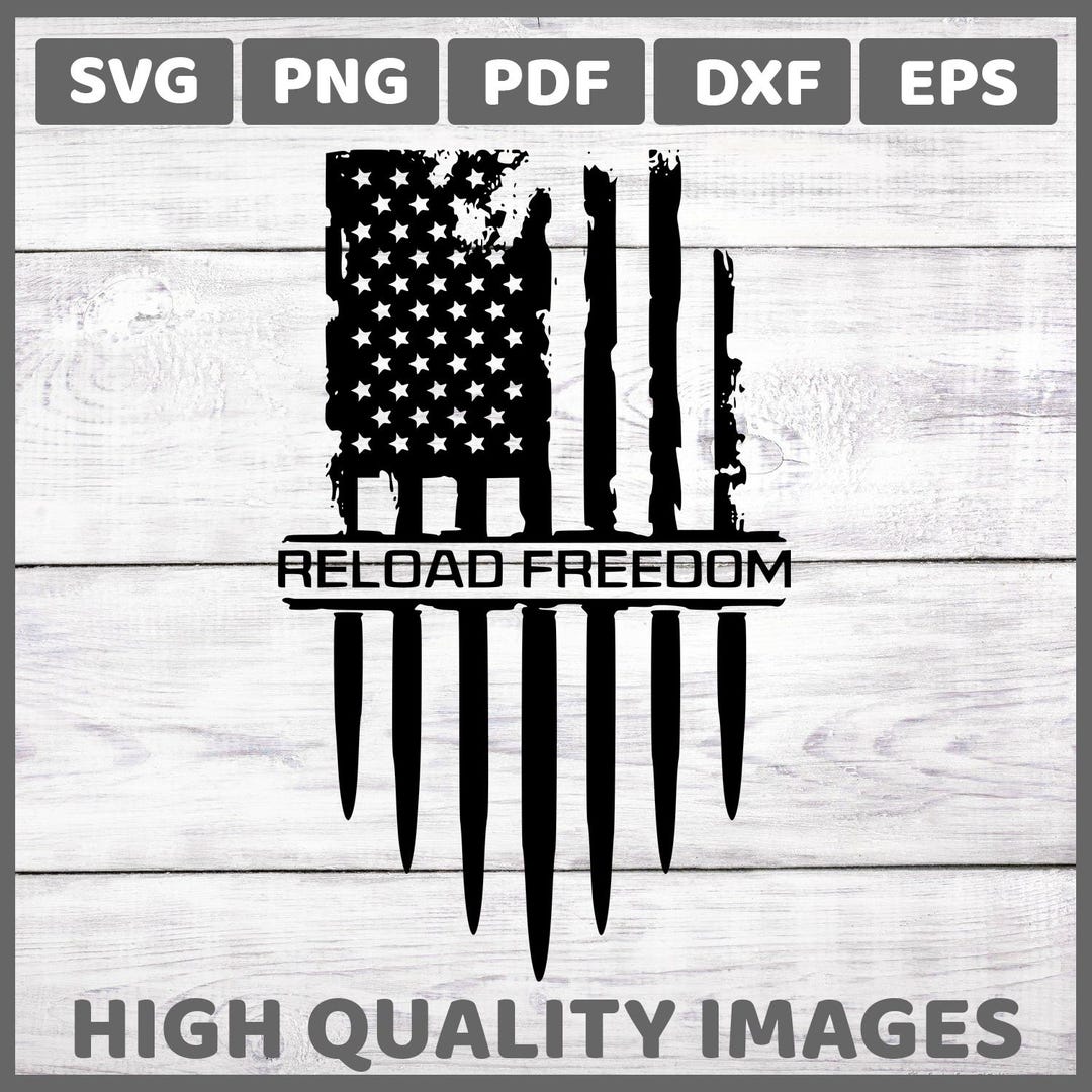 Reload Freedom Svg, 2a American Flag Svg, Patriotic Bullet Flag Cut ...