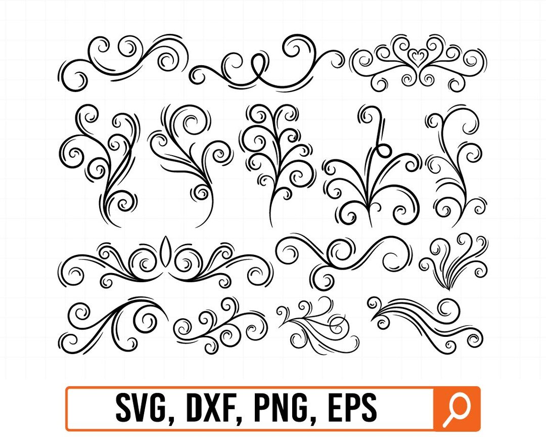 Swirl Svg, Swirl Dxf, Flourish Svg, Stroke Svg, Ornaments Svg ...