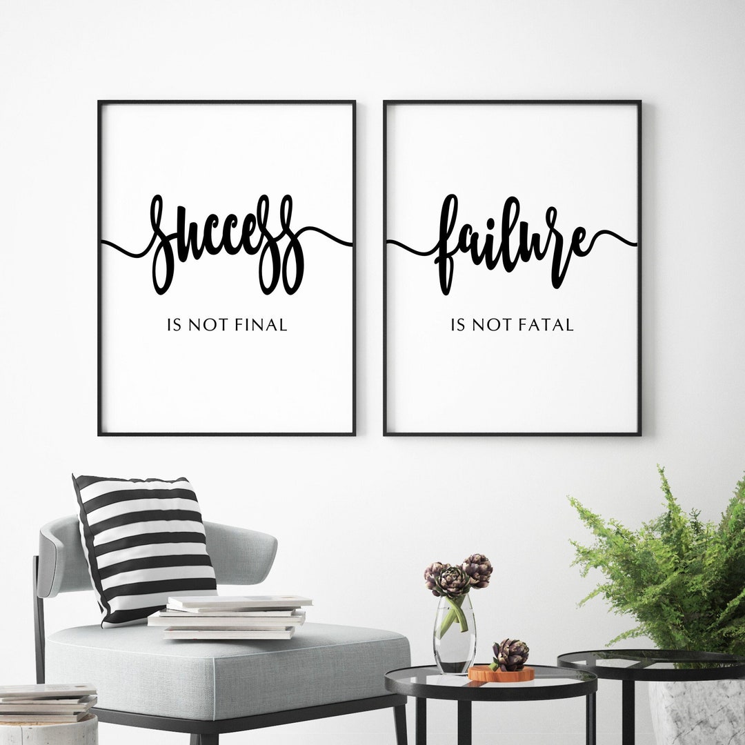 Office Wall Art, Winston Churchill Quote Print, Success is Not Final ...