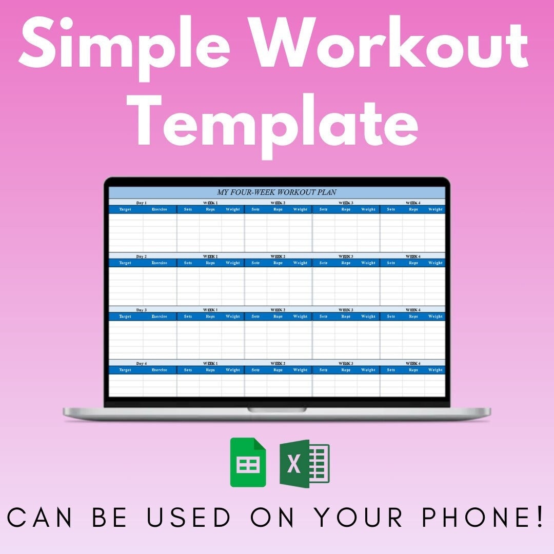 Blank Workout Planner L Super Easy to Use L Works Flawlessly With Your ...