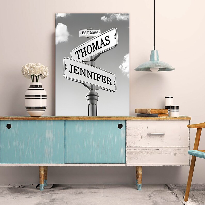 Custom Canvas Street Sign, Personalized Canvas Wall Art, Canvas Prints ...