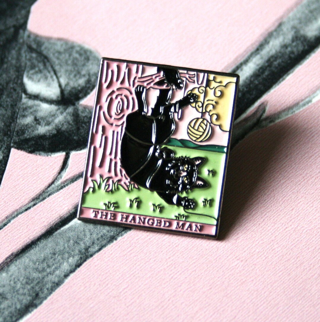 Tarot Cats Pins. the Hanged Man Brooches, Hard Enamel Badges. Major ...