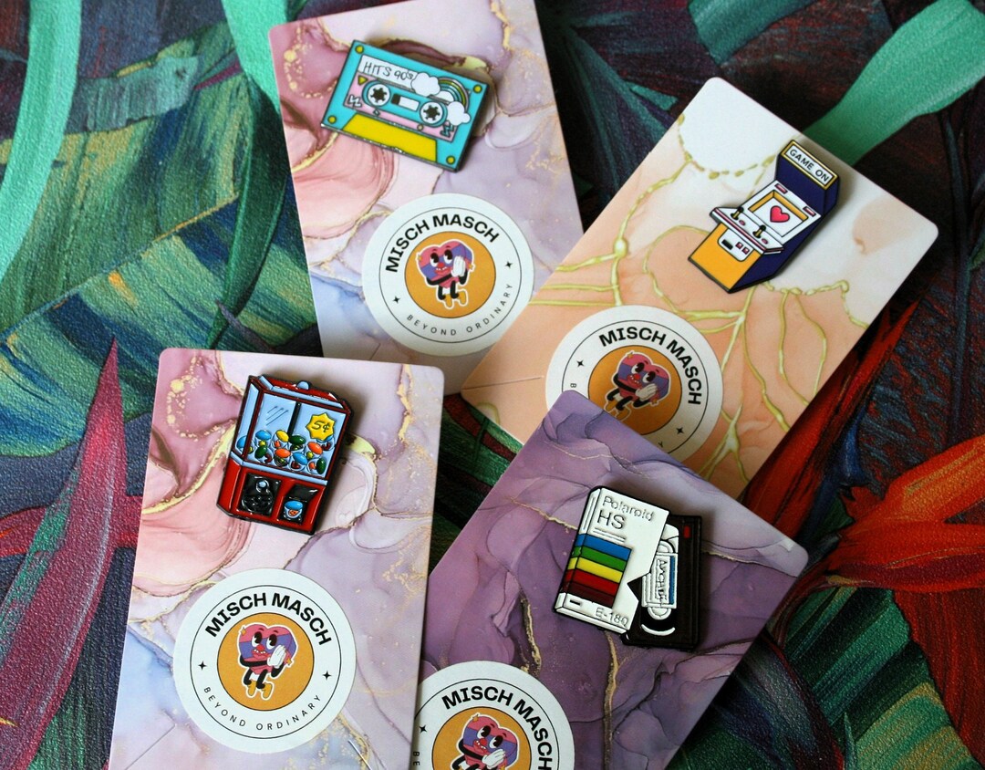 High Quality Retro VHS, Cassette, Arcade Machine, Collectible Pin ...