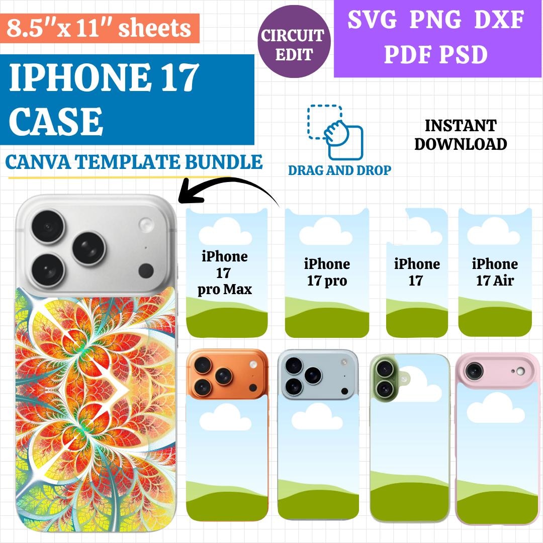 IPhone 17 Case Canva Template | Sublimation Design (digital Download ...