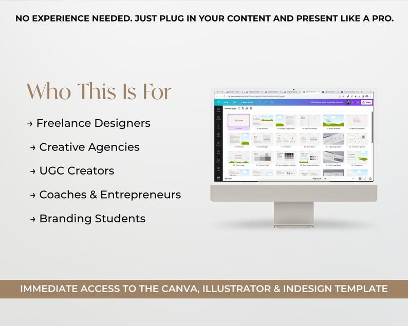 EDITABLE BRAND Guidelines Template CANVA Illustrator Indesign 40 Pages ...