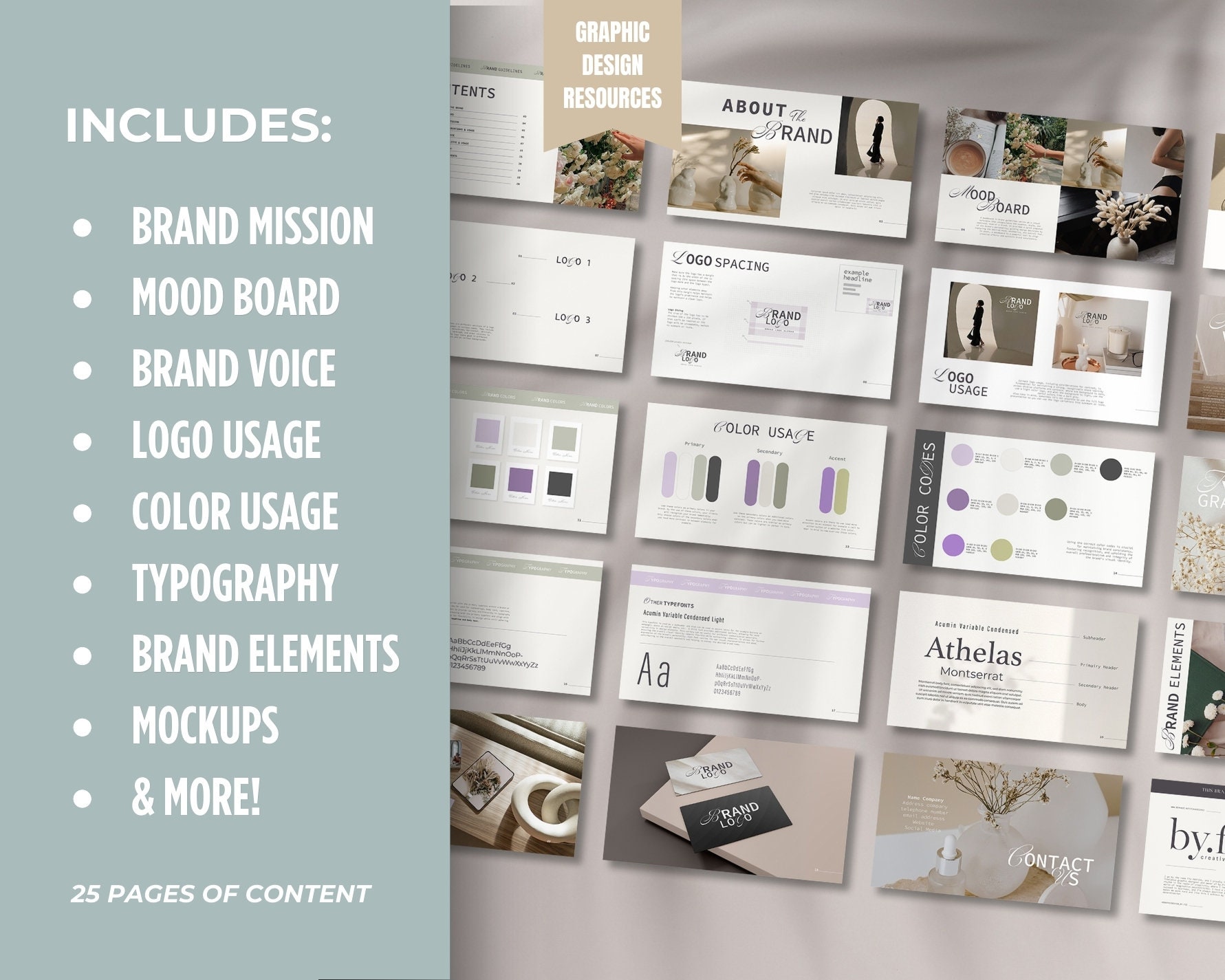 Brand Guidelines Template - for Illustrator, Indesign & Canva! Brand ...