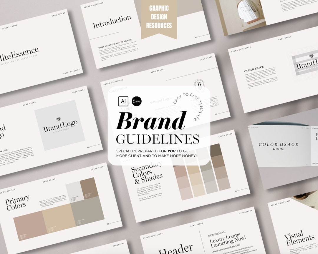 Brand Guidelines Template, Brand Guide, Branding, Brand Style Guide for ...