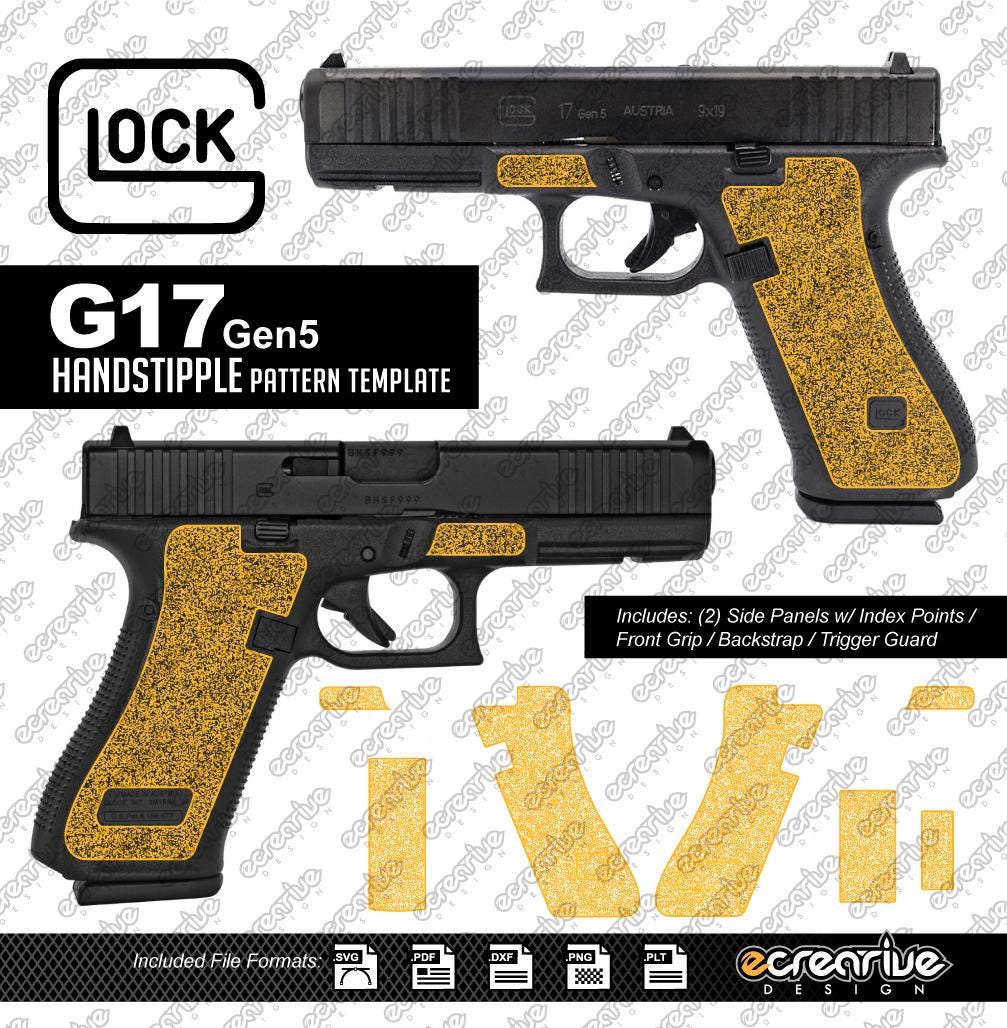 Glock 17 Gen5 HANDSTIPPLE Laser Stippling Pattern Template SVG PLT - Etsy