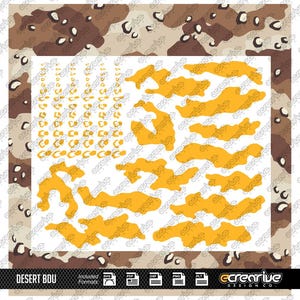 Desert BDU Chocolate Chip Camo Cerakote Stencil Digital Template SVG ...