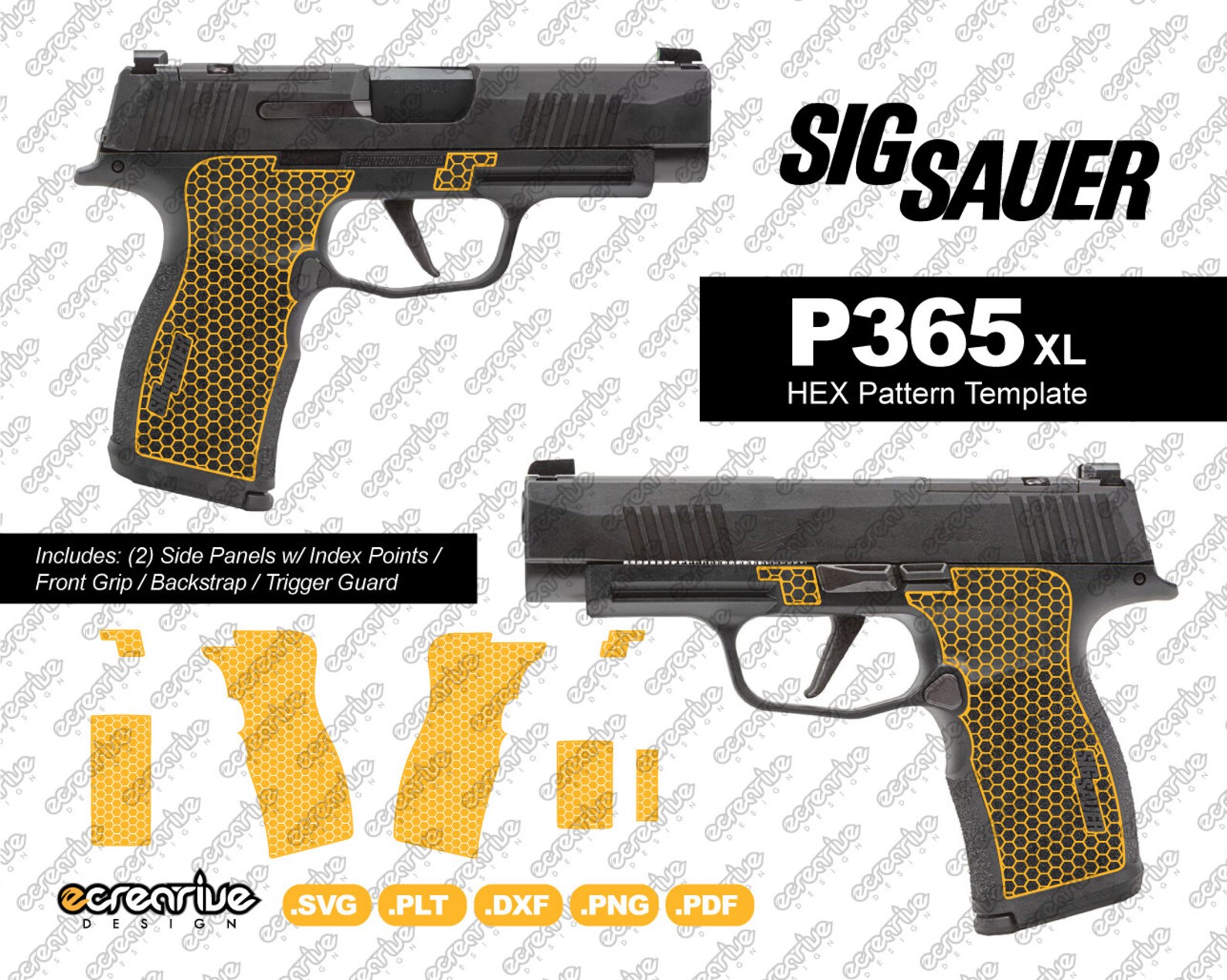 Sig Sauer P365XL HEX Laser Stippling Pattern Template SVG PLT - Etsy