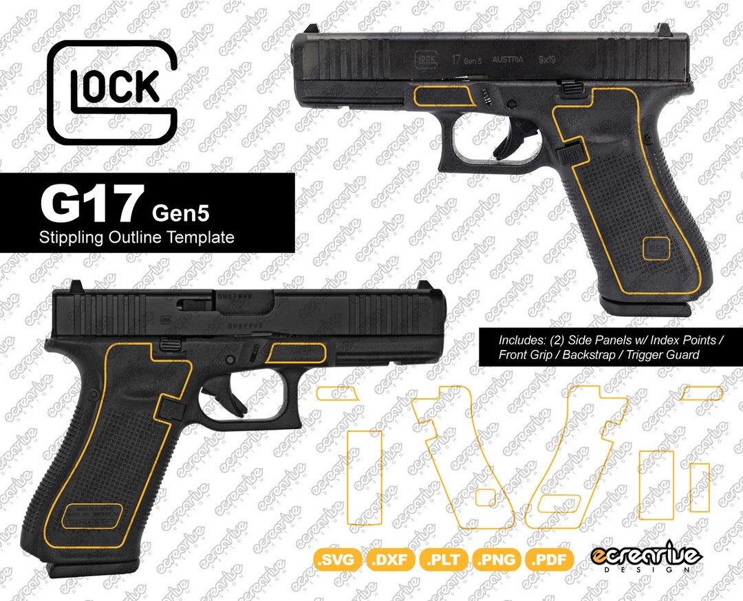 Glock 17 Gen5 Vector Outline Laser Template SVG PLT - Etsy