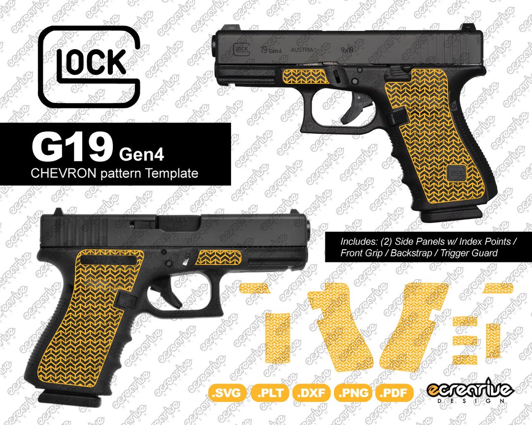 Glock 19 Gen4 CHEVRON Laser Stippling Pattern Template SVG - Etsy