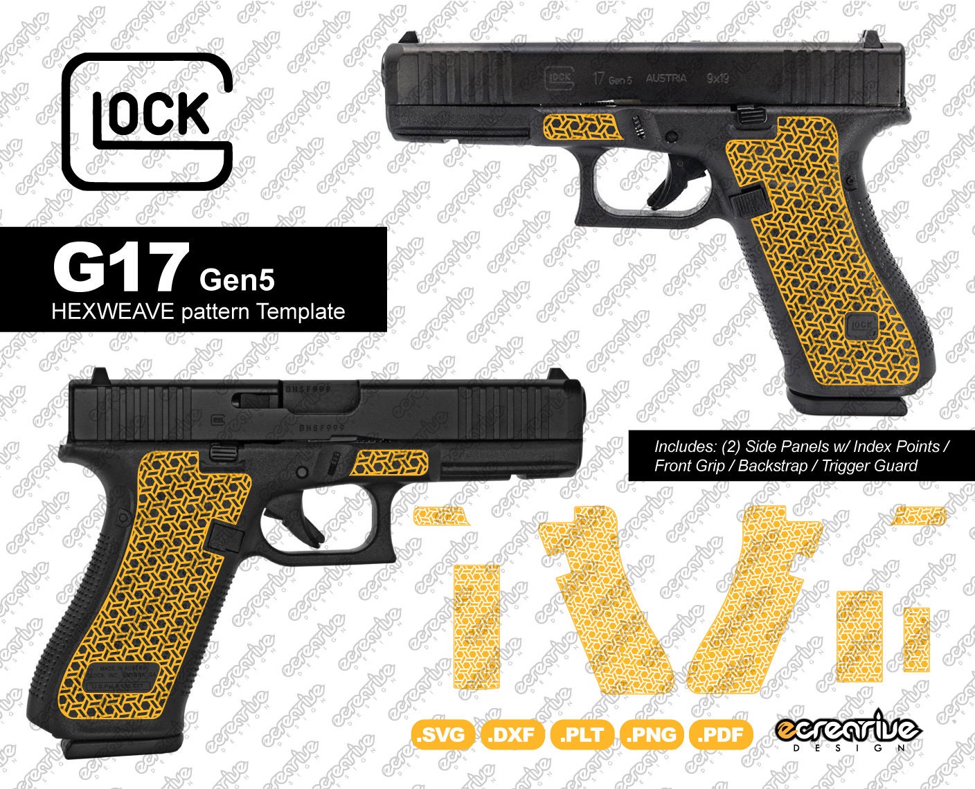 Glock 17 Gen5 HEXWEAVE Laser Stippling Pattern Template SVG PLT - Etsy