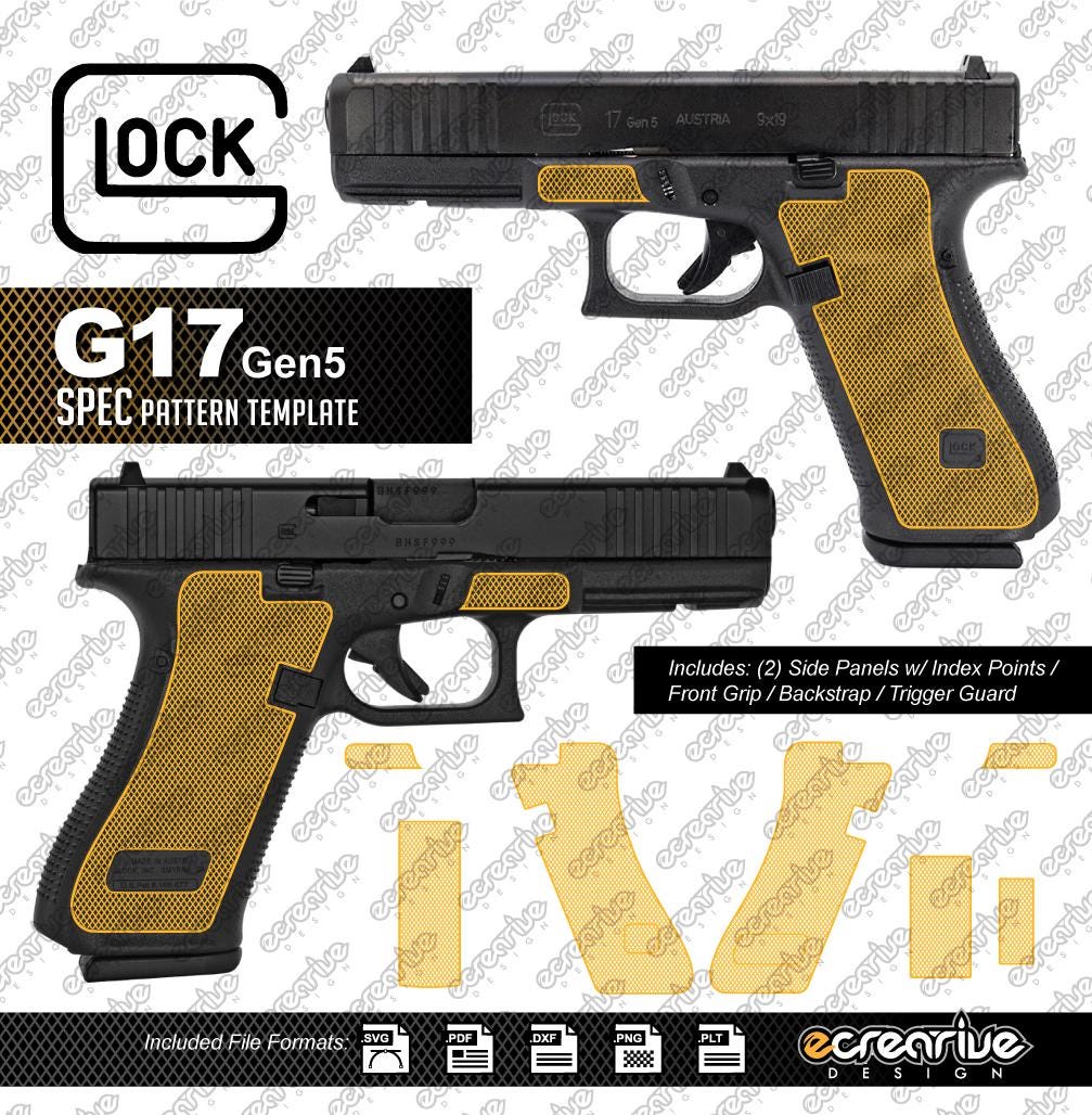 Glock 17 Gen5 SPEC Laser Stippling Pattern Template SVG PLT - Etsy