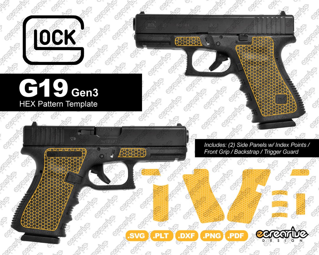 Glock 19 Gen3 HEX Laser Stippling Pattern Template SVG PLT - Etsy