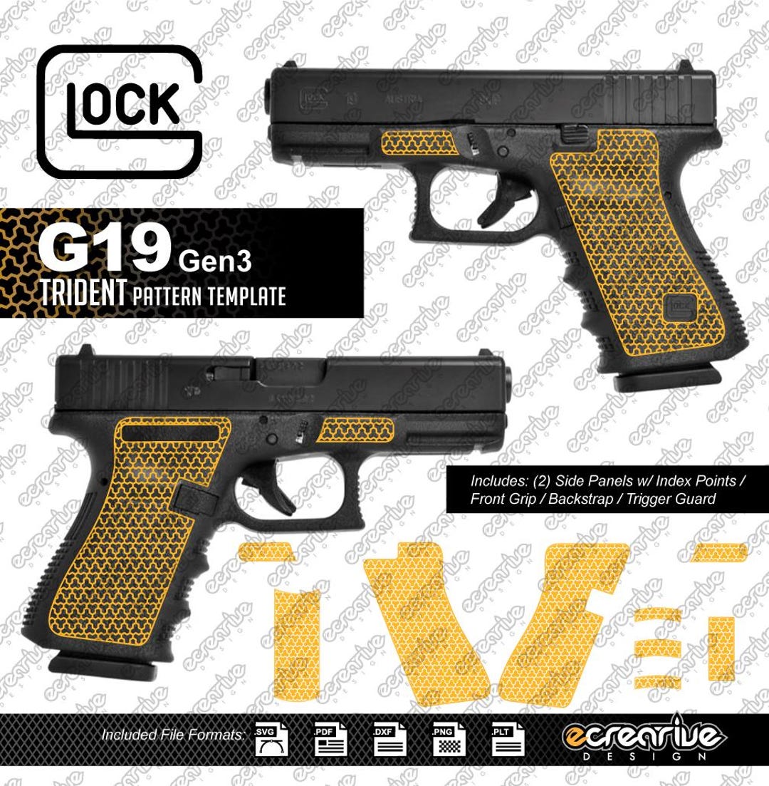 Glock 19 Gen3 TRIDENT Laser Stippling Pattern Template SVG - Etsy