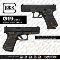 Glock19 Gen4 Scroll Work Laser Engraving Design, Firearm Scroll Work ...