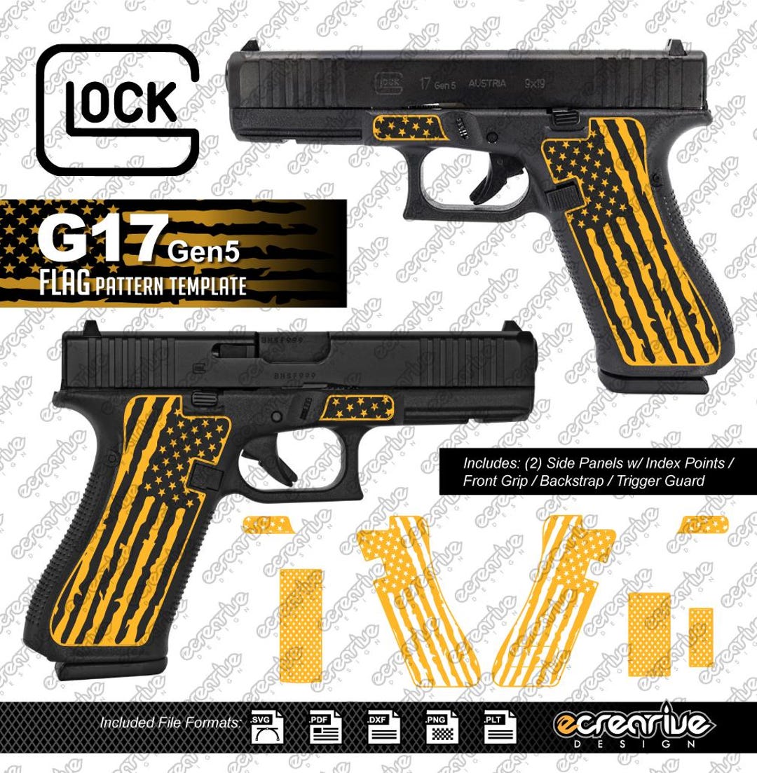 Glock 17 Gen5 FLAG Laser Stippling Pattern Template SVG DXF - Etsy