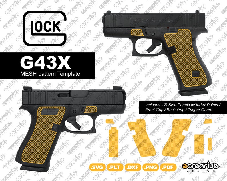 Glock 43X MESH Laser Stippling Pattern Template SVG - Etsy