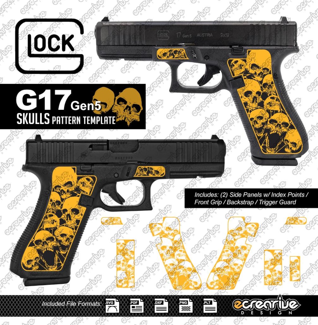 Glock 17 Gen5 SKULLS Laser Stippling Pattern Template SVG DXF - Etsy