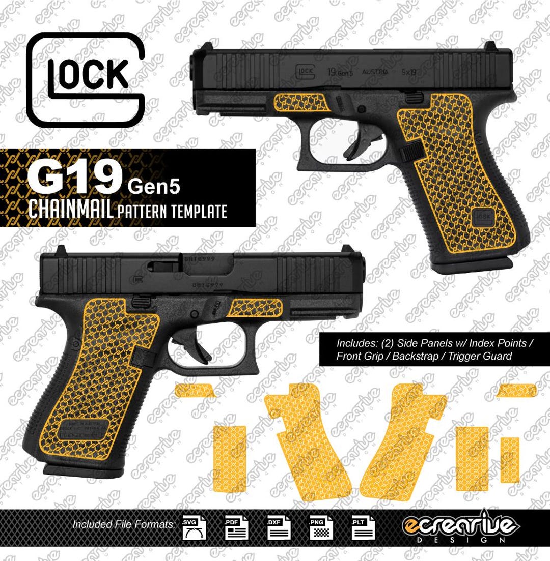 Glock 19 Gen5 CHAINMAIL Laser Stippling Pattern Template SVG - Etsy