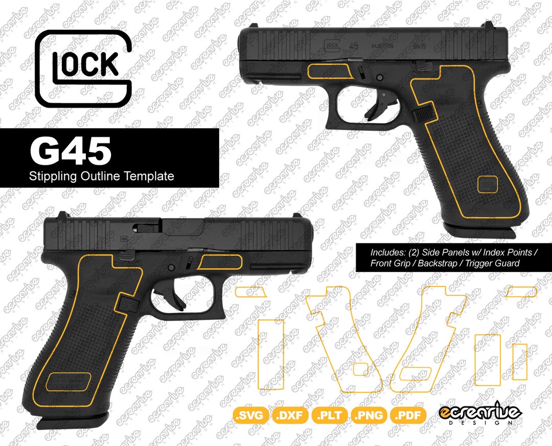 Glock 45 Gen5 Vector Outline Laser Template SVG PLT - Etsy
