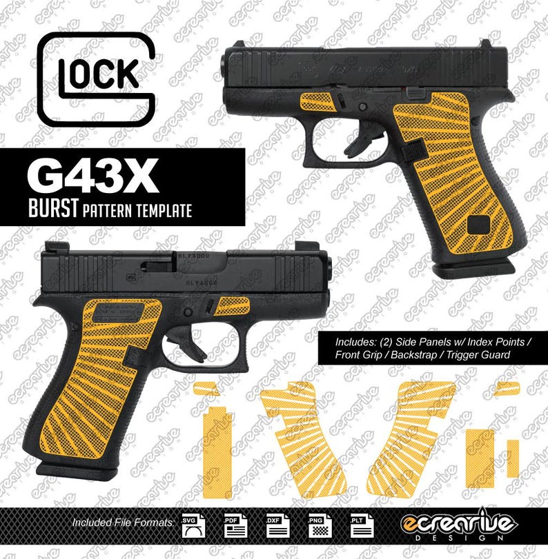 Glock 43X BURST Laser Stippling Pattern Template SVG PLT - Etsy
