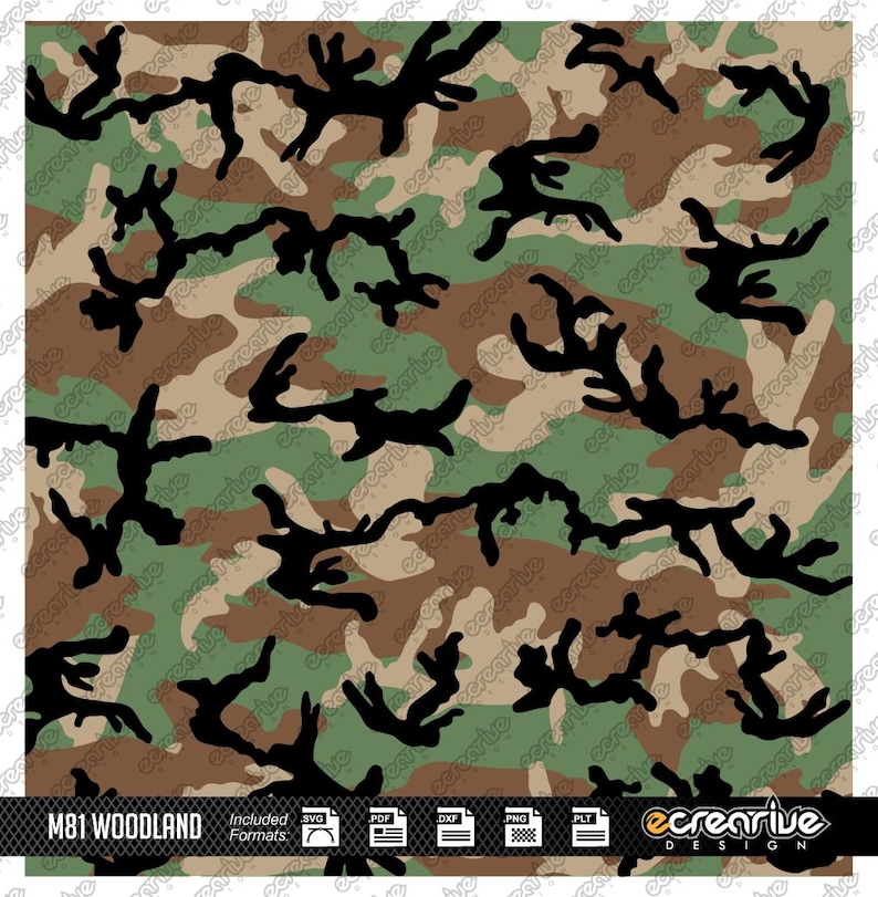 M81 WOODLAND Camo Cerakote Stencil Digital Template SVG DXF - Etsy