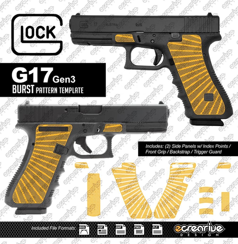 Glock 17 Gen3 BURST Laser Stippling Pattern Template SVG DXF - Etsy