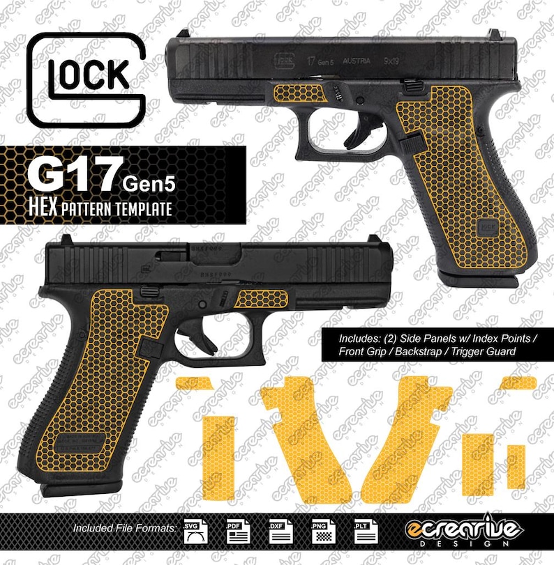 Glock 17 Gen5 HEX Laser Stippling Pattern Template SVG PLT - Etsy