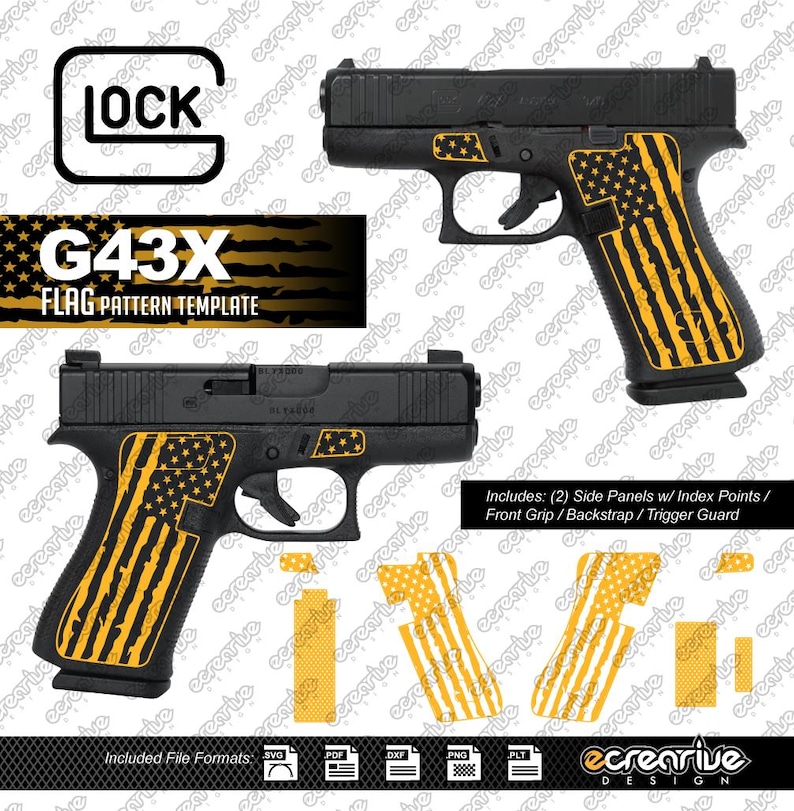 Glock 43X FLAG Laser Stippling Pattern Template SVG - Etsy