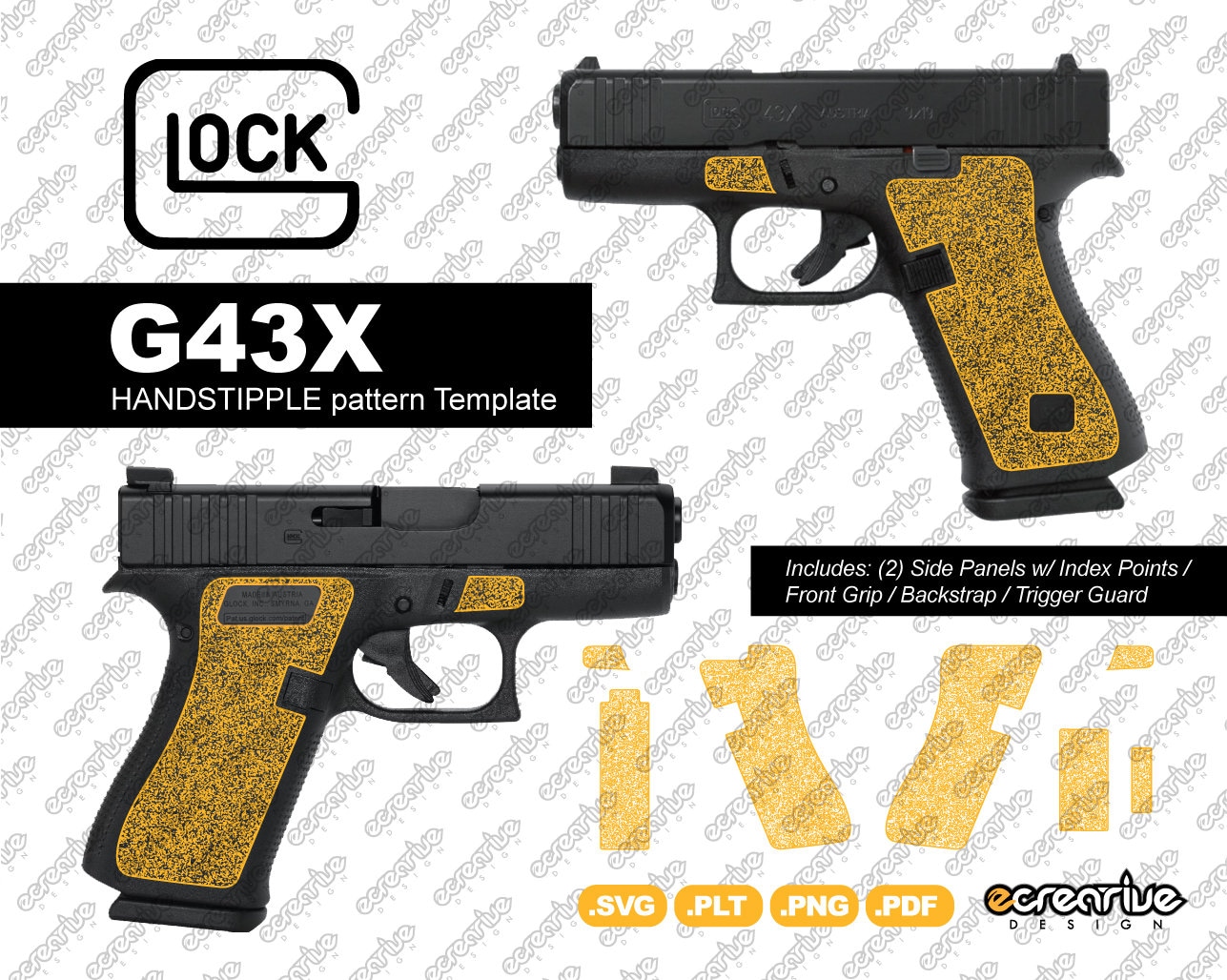 Glock 43X HANDSTIPPLE Laser Stippling Pattern Template SVG PLT - Etsy