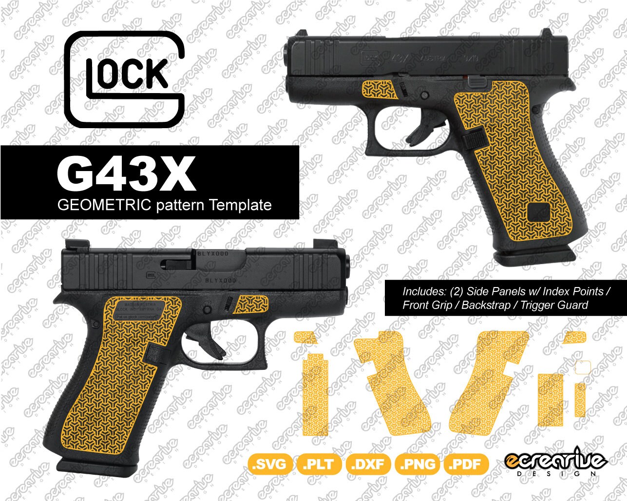 Glock 43X GEOMETRIC Laser Stippling Pattern Template SVG PLT - Etsy