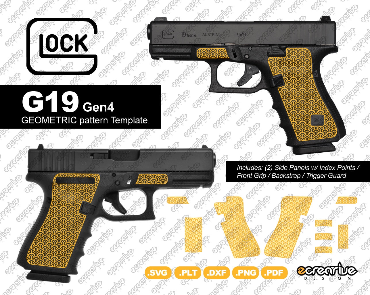Glock 19 Gen4 GEOMETRIC Laser Stippling Pattern Template SVG - Etsy