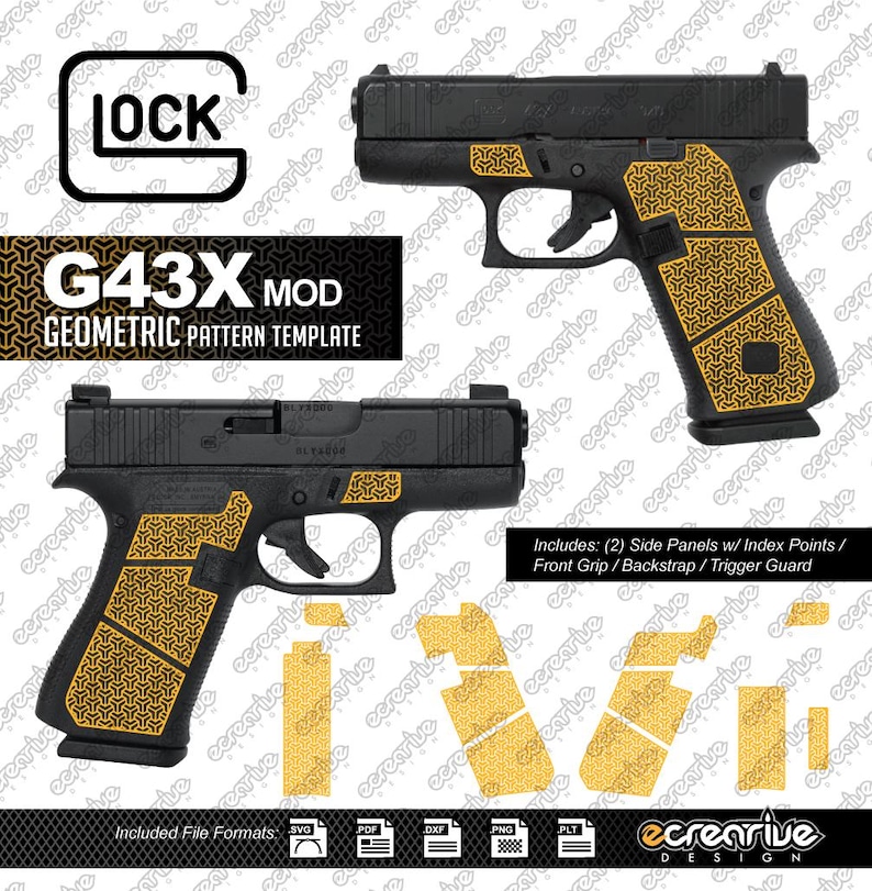 Glock 43X MOD Geometric Laser Stippling Pattern Template SVG DXF - Etsy