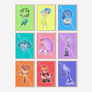 Inside Out 2 Characters, Nursery Room Printable Decor, Digital Posters ...