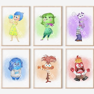 Inside Out Characters Gallery Wall Nursery Room Printable Art Decor ...