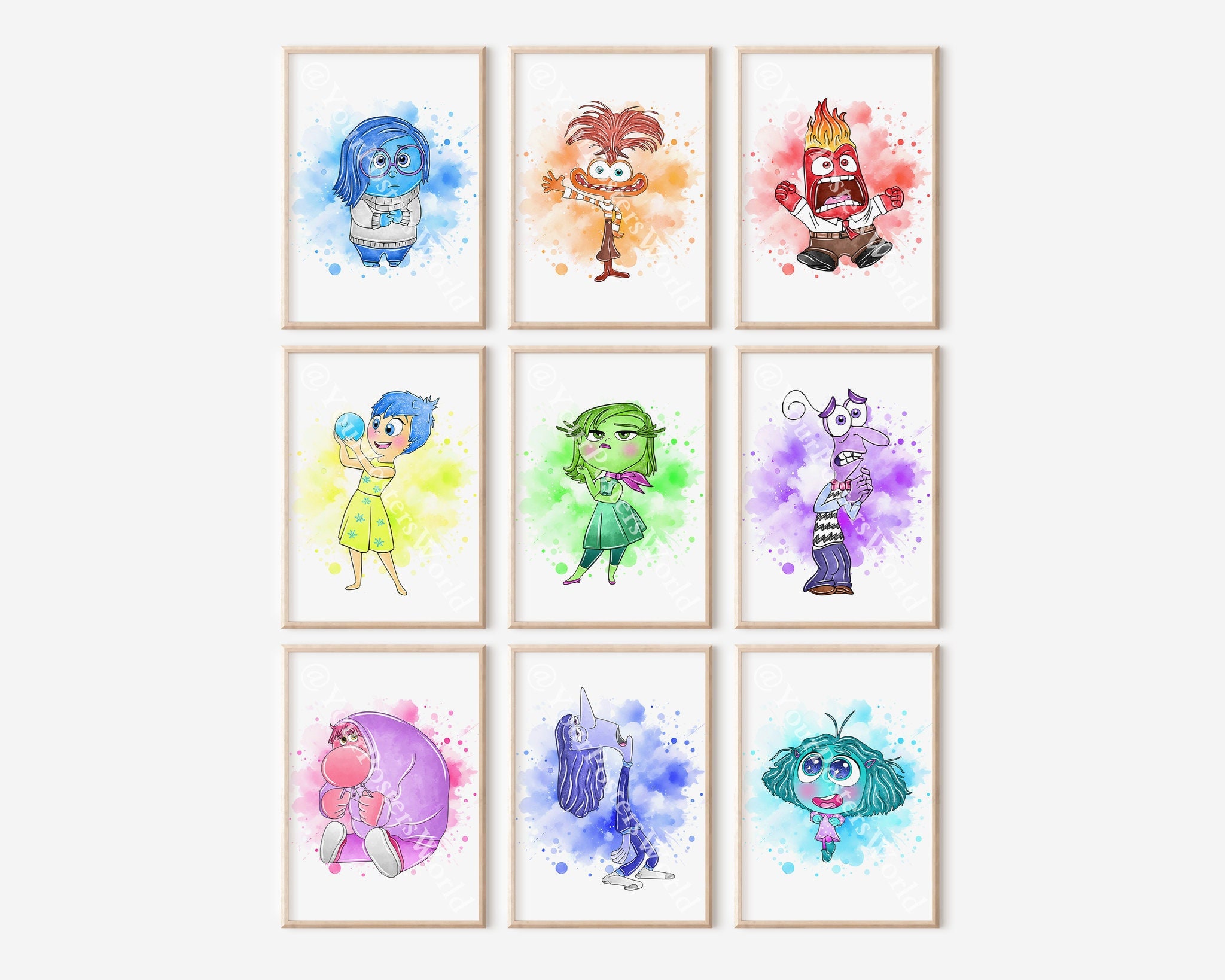 Inside Out 2 Characters, Nursery Room Printable Art Decor Digital ...