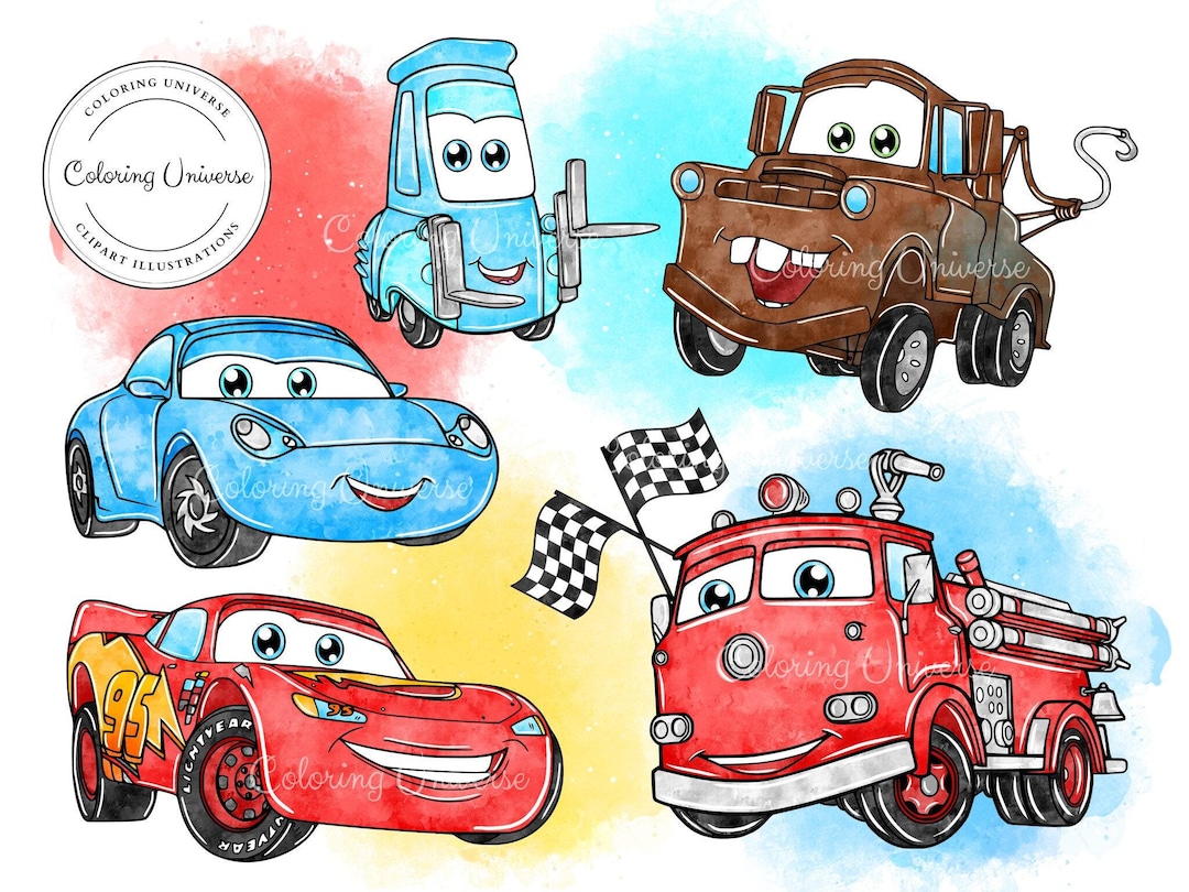 Cute Set of Cars Watercolor Clipart - Car Sublimation Bundle, Car ...