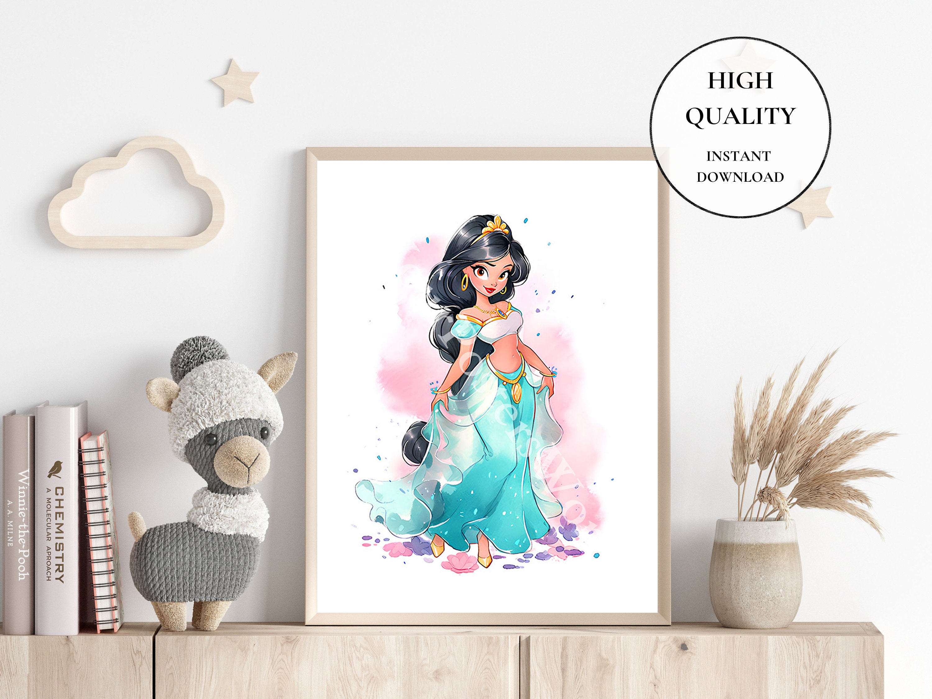 Princesses Set of 6 Posters | Printable Wall Art Decor | Girl Room ...