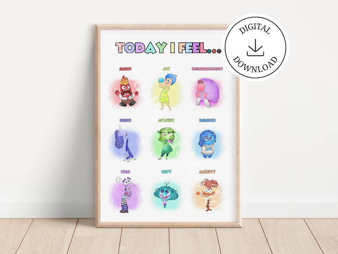Inside Out 2 Characters, Nursery Room Printable Art Decor - Digital ...