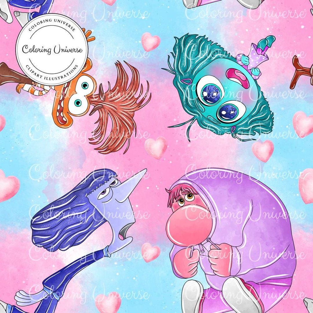 Inside Out 2 Seamless Pattern, Inside Out Sublimation File, Inside Out ...
