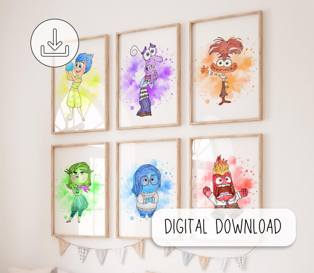 Inside Out Characters Gallery Wall - Nursery Room Printable Art Decor ...